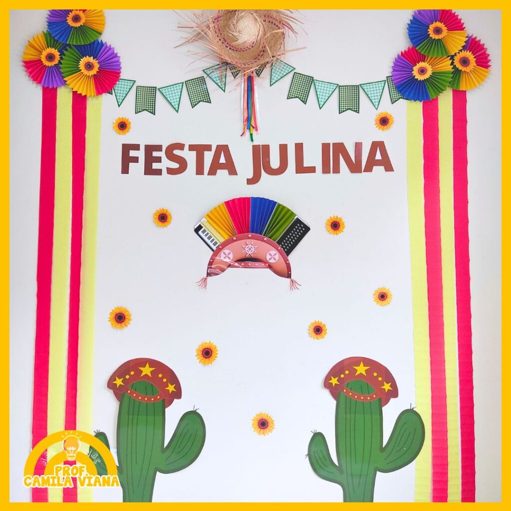 PAINEL FESTA JUNINA/JULINA – ROSETAS COLORIDAS – Prof. Camila Viana