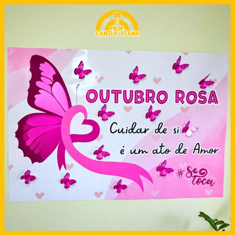 KIT + PAINEL OUTUBRO ROSA – Prof. Camila Viana