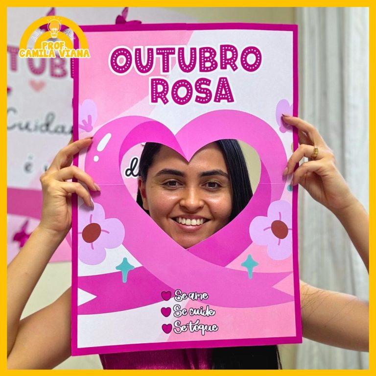KIT + PAINEL OUTUBRO ROSA – Prof. Camila Viana