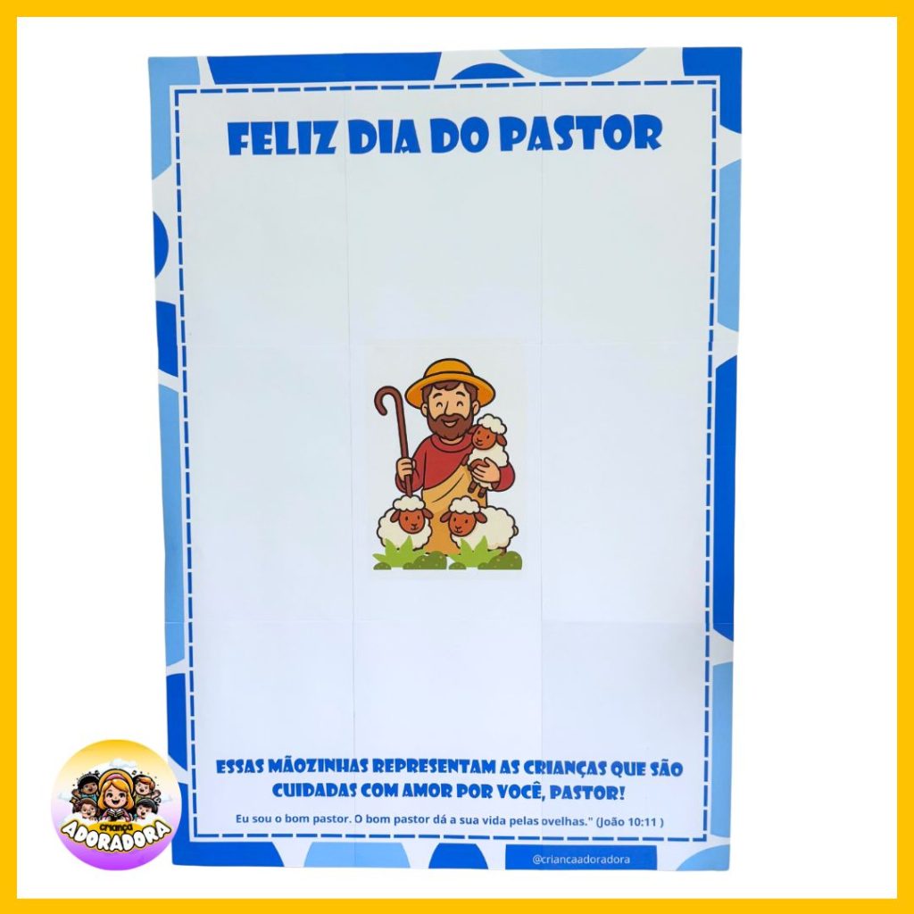 CARTAZ DIA DO PASTOR – MINISTÉRIO INFANTIL – Prof. Camila Viana